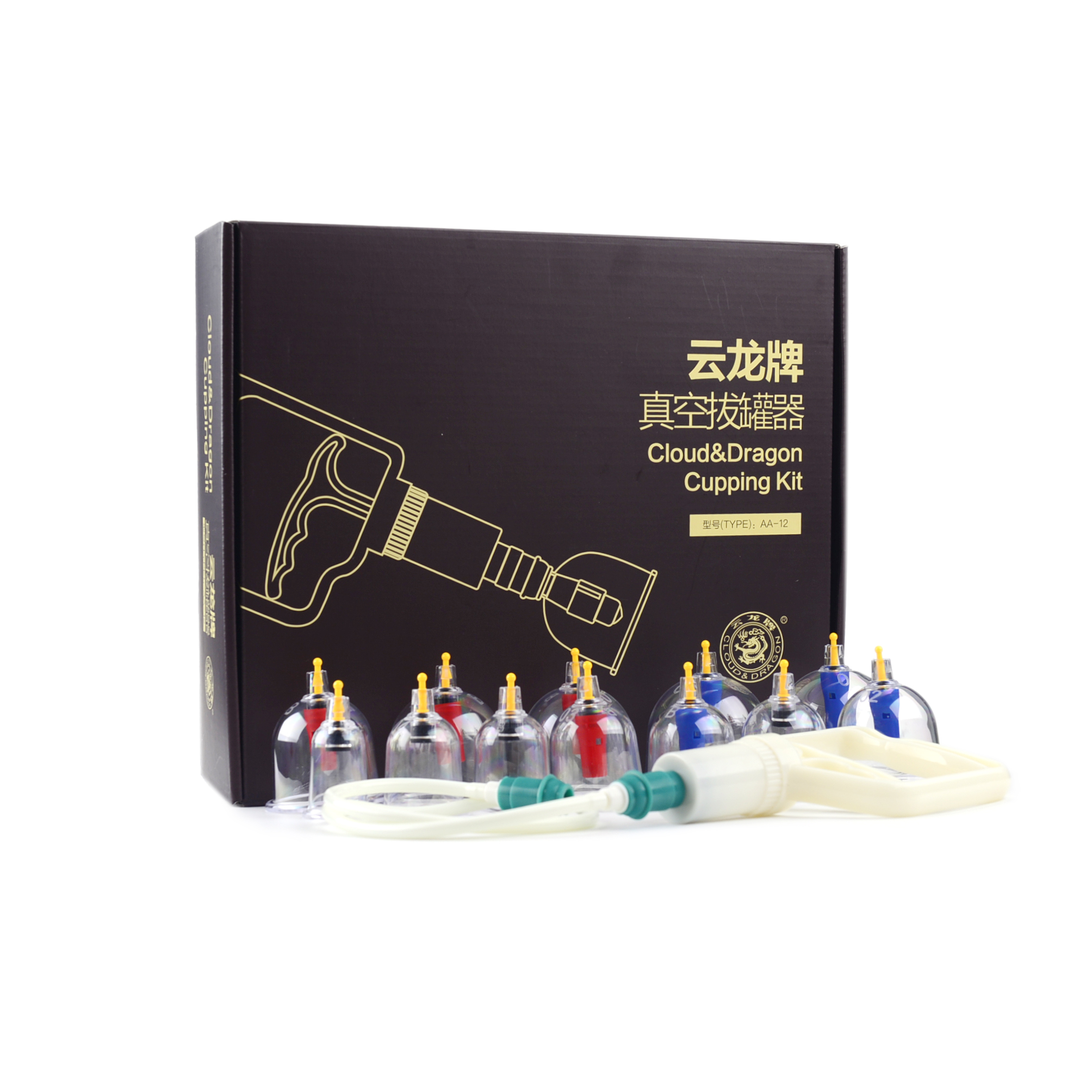 Cloud Dragon 12Cups/24Cups Plastic Cupping Therapy Cups Set With Vacuum ...